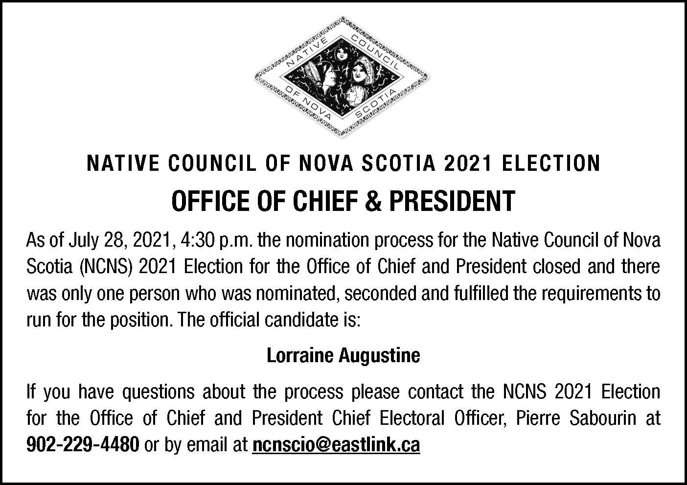 Election 2021 – Native Council of Nova Scotia