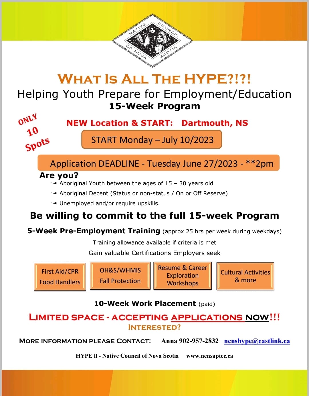 NEW HYPE SESSION!! – Native Council of Nova Scotia